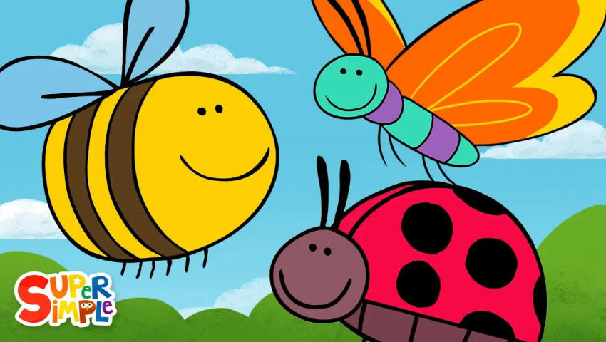 Butterfly Ladybug Bumblebee | Super Simple Songs - Action Éducative